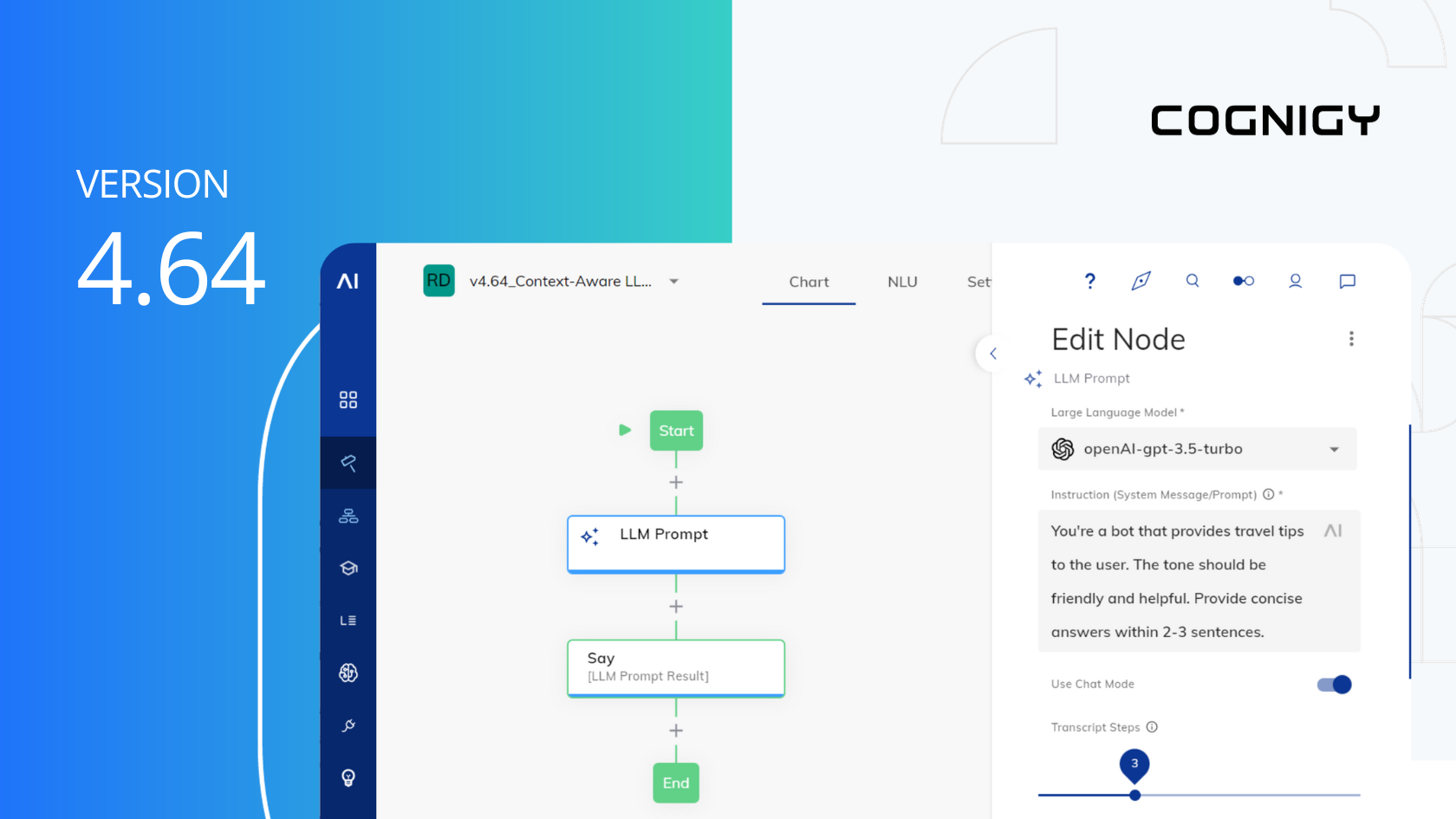 Context-Aware LLM Conversations, Deepgram STT Integration, and More with Cognigy.AI v4.64